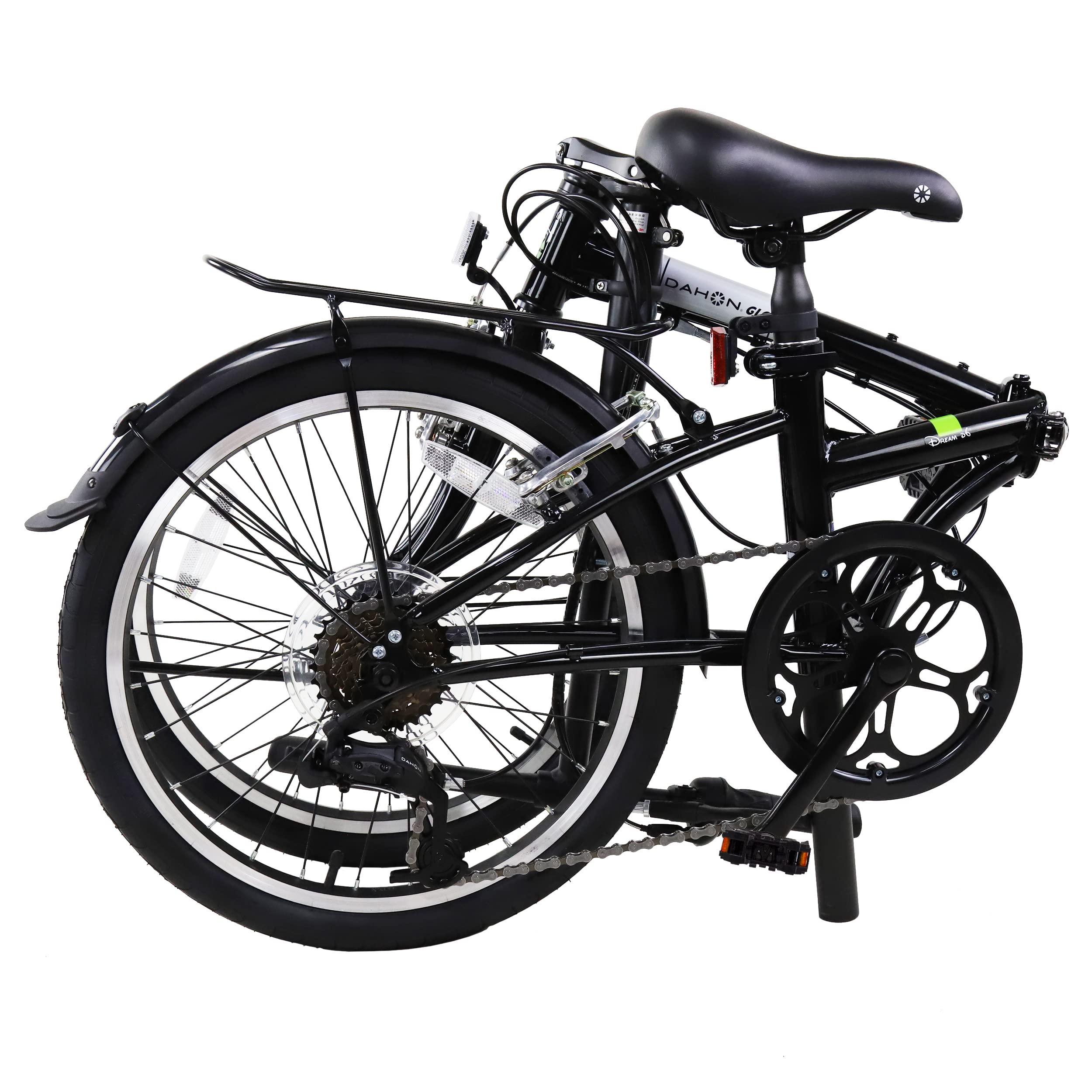 Dahon Dream D6 Folding Bike, Lightweight Aluminum Frame; 6-Speed Gears; 20β Foldable Bicycle for Adults,Black