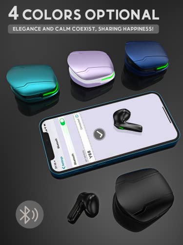 ZBC Wireless Earbuds Bluetooth Headphones Environmental Noise Cancellation Ear Buds 4-Mic Clear Calls 30H Playtime Deep Bass IPX6 Waterproof Sports Earphones & in-Ear Headsets for iPhone Android