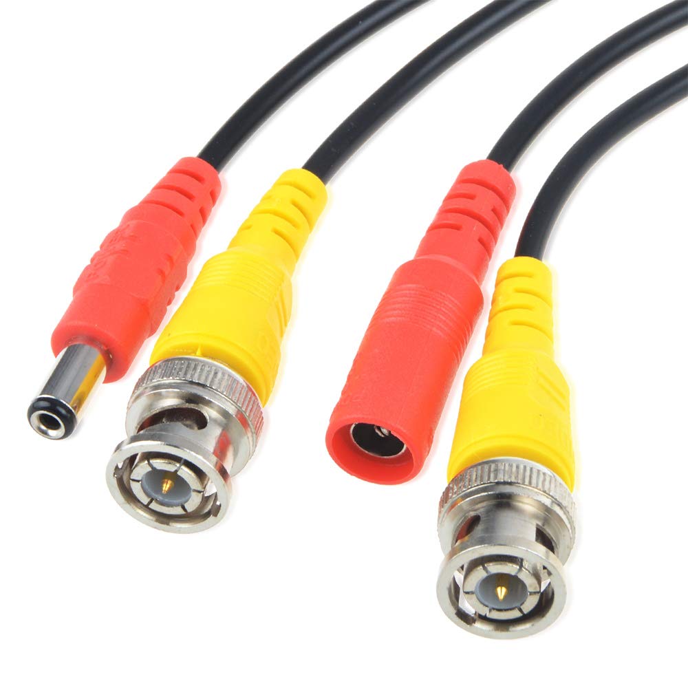 J-ZMQER 25ft Black Video Power BNC Cable Cord Lead Wires Replacement Compatible with Kguard CCTV DVR Security Cameras