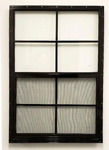 Shed Windows and More 24 x 36 Black Flush Mount Shed Window Tempered Glass Flush Mount Chicken Coop Playhouse Tree House