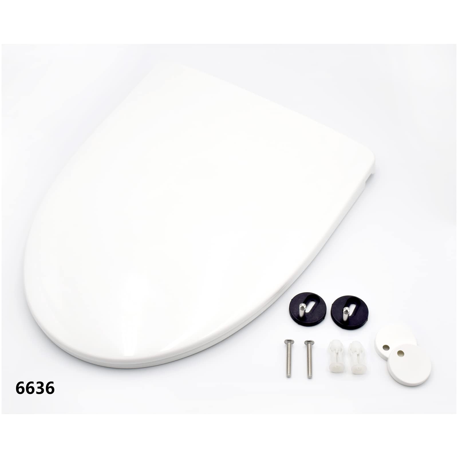 Dual Flush Elongated Standard One Piece Toilet with Comfortable Seat Height, Powerful & Quiet Dual Flush Modern Toilet, 12'' Rough-In, Glossy White,6636