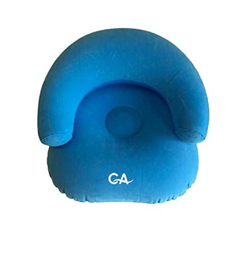 Comfort Axis Heavy Duty Inflatable Flocking Lounger Sofa, Wide Armrest Design for Kids Blue 23.5" by 23.5" by 16"