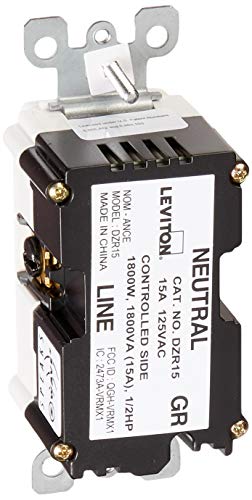 Leviton DZR15-1RZ Decora Z-Wave Controls 15-Amp Tamper Resistant Split Duplex Receptacle, White/Light Almond
