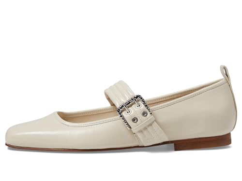 Dolce Vita Women's ARORA Ballet Flat, Ivory Crinkle Patent, 8.5
