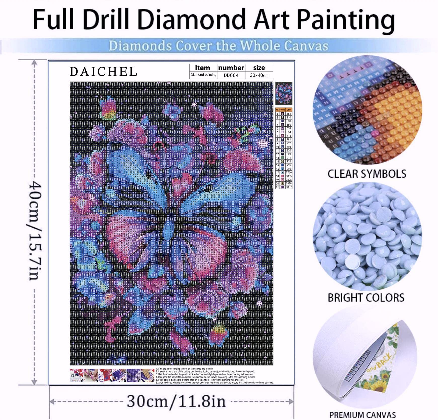 DAICHEL Diamond Art Painting Kits for Adults - Full Drill Diamond Dots Paintings for Beginners, Round 5D Paint with Diamonds
