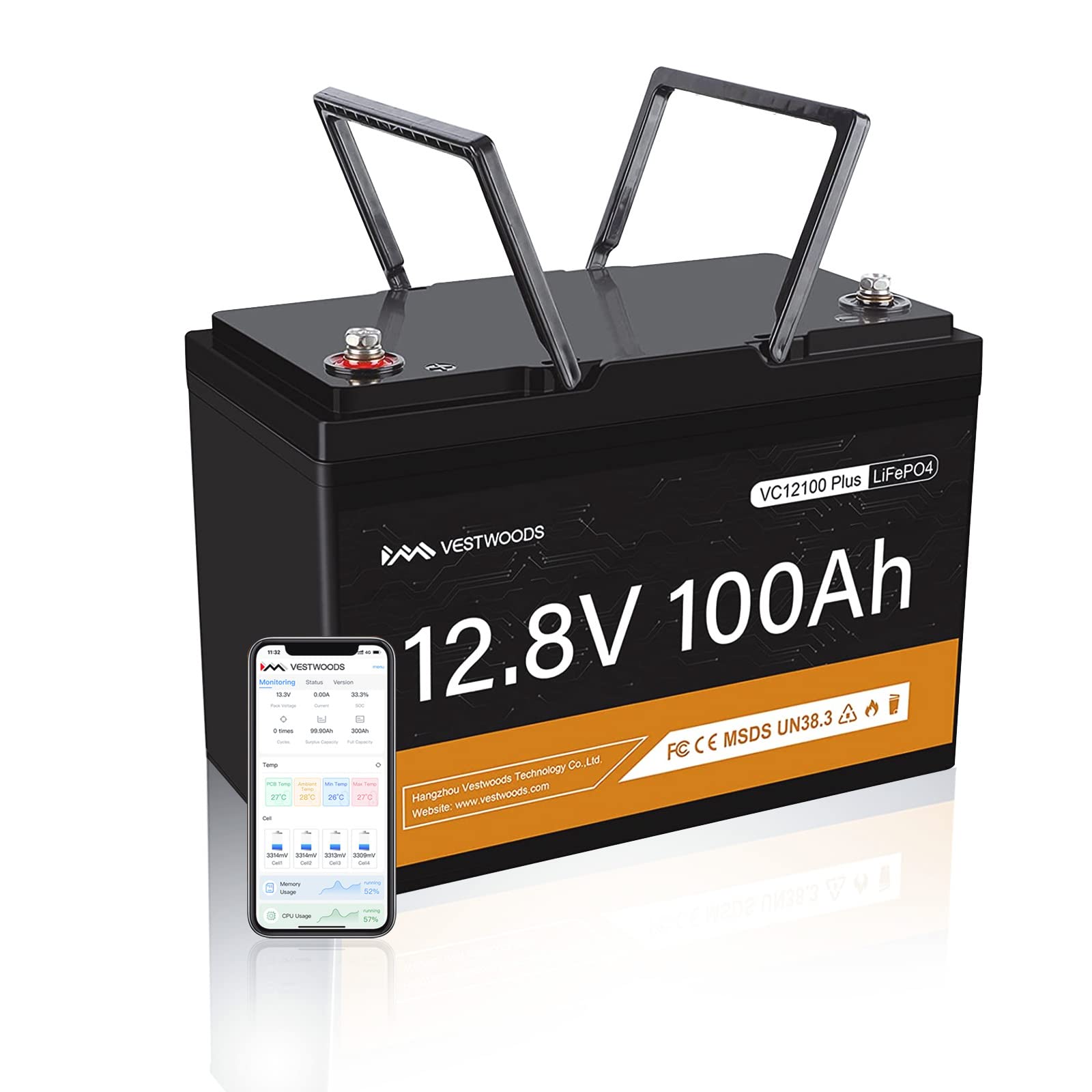 FOIIOE VESTWOODS 14.4V 14.6V 8A, Smart AC-DC Battery Charger, Best Solution for 12 V Lithium Iron Phosphate, Gel Battery, LiFePO4 Battery Deep Cycle Battery…