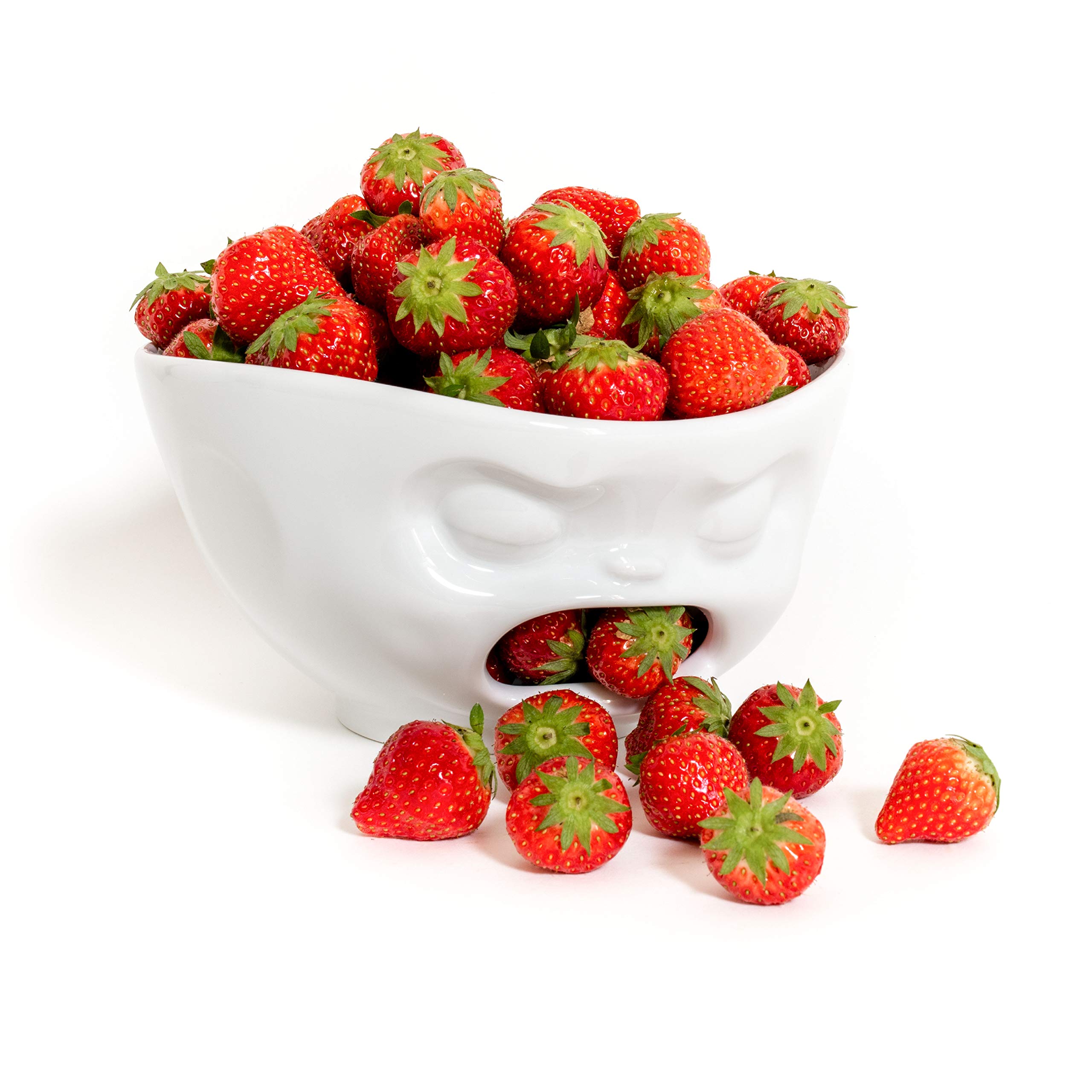 FIFTYEIGHT PRODUCTS TASSEN XL Porcelain Bowl, Barfing Face Edition, 33 oz. White (Single Bowl), Extra Large Bowl