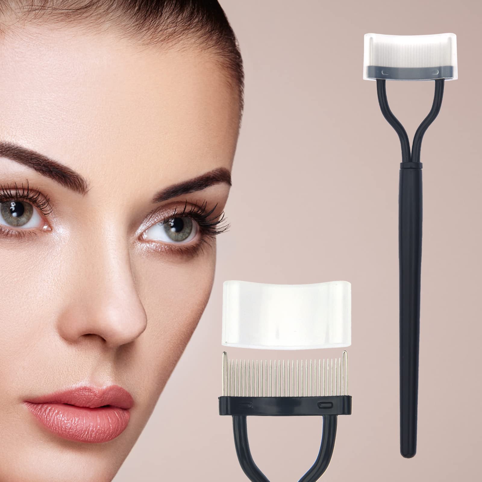 Eyelash Comb Separator Eyelashes Separator Curler,Adonop Eyelash Brush Definer Lash Comb Mascara Eyebrow Applicator with Cover Cosmetic Brushes Tool