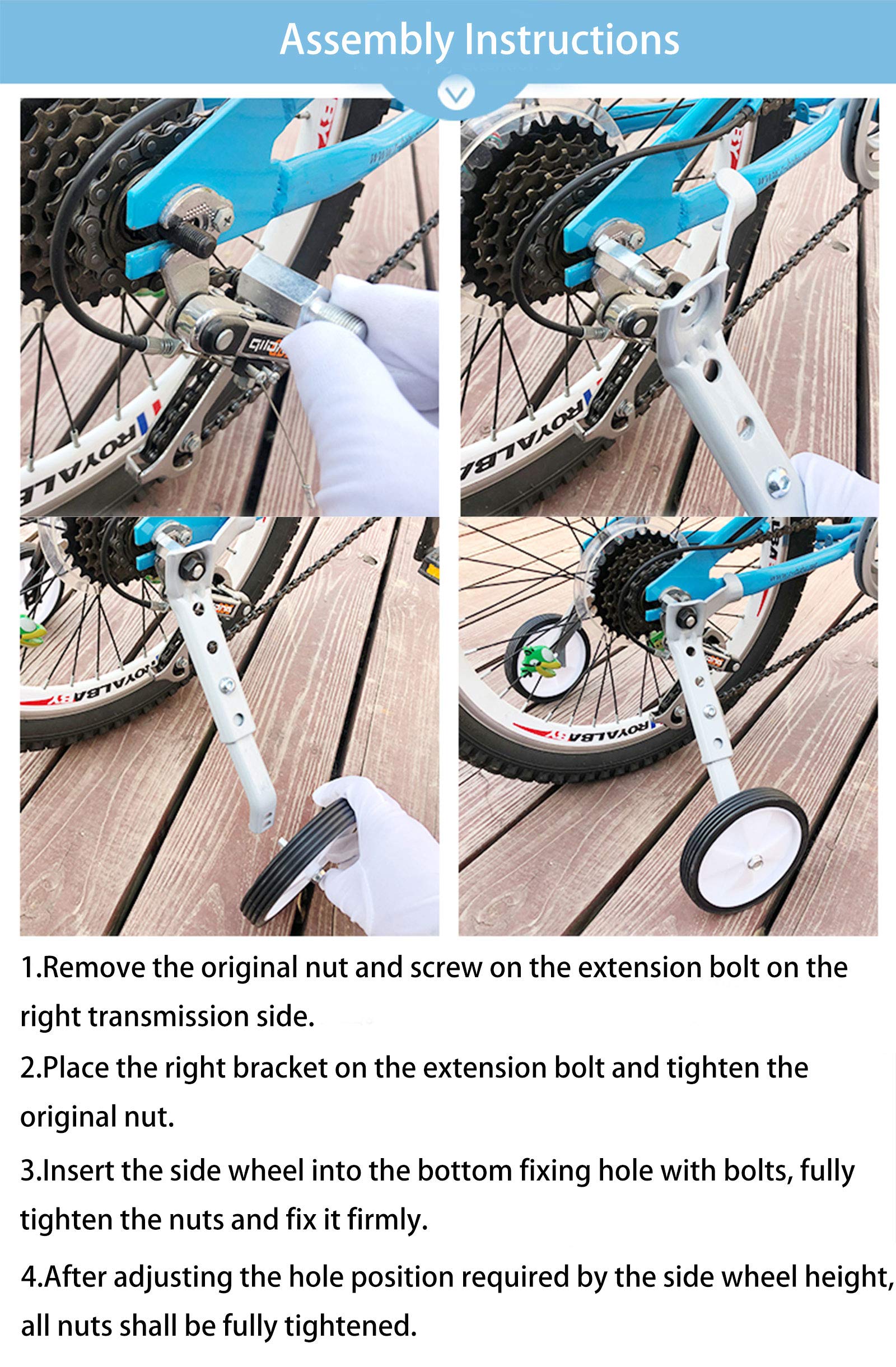 DOUBLE 2 C Training Wheels, Heavy Duty Bicycle Training Wheels for Kids Bike Stabilizer Mounted Kit Compatible for 16 18 20 22 inch Bike (1 Pair)