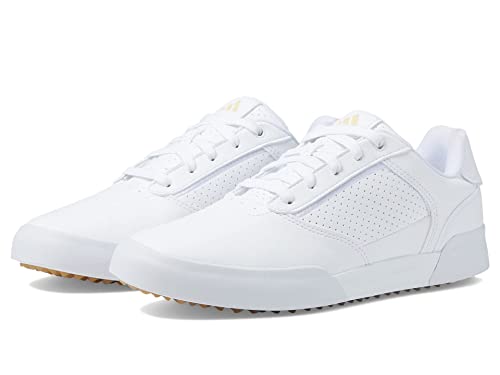 adidas Womens Retrocross Golf Shoe, FTWR White/Sand strata/Gum 3, 7.5