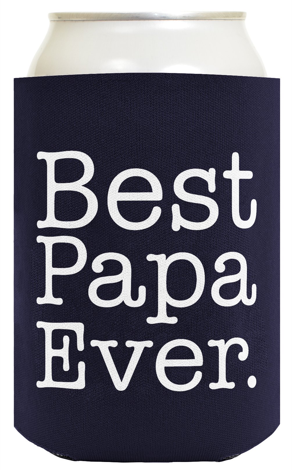 Funny Beer Coolie Best Papa Ever Grandpa Gift 2 Pack Can Coolies Drink Coolers Navy
