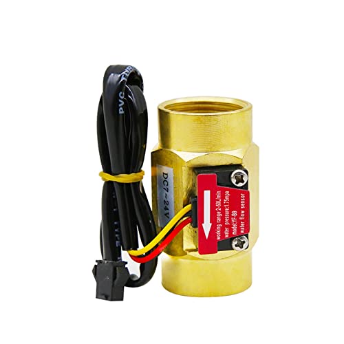 JAERB 3/4" Water Flow Sensor Brass Internal Thread 1.75MPa Sensor Turbine Flowmeter DC5~18V