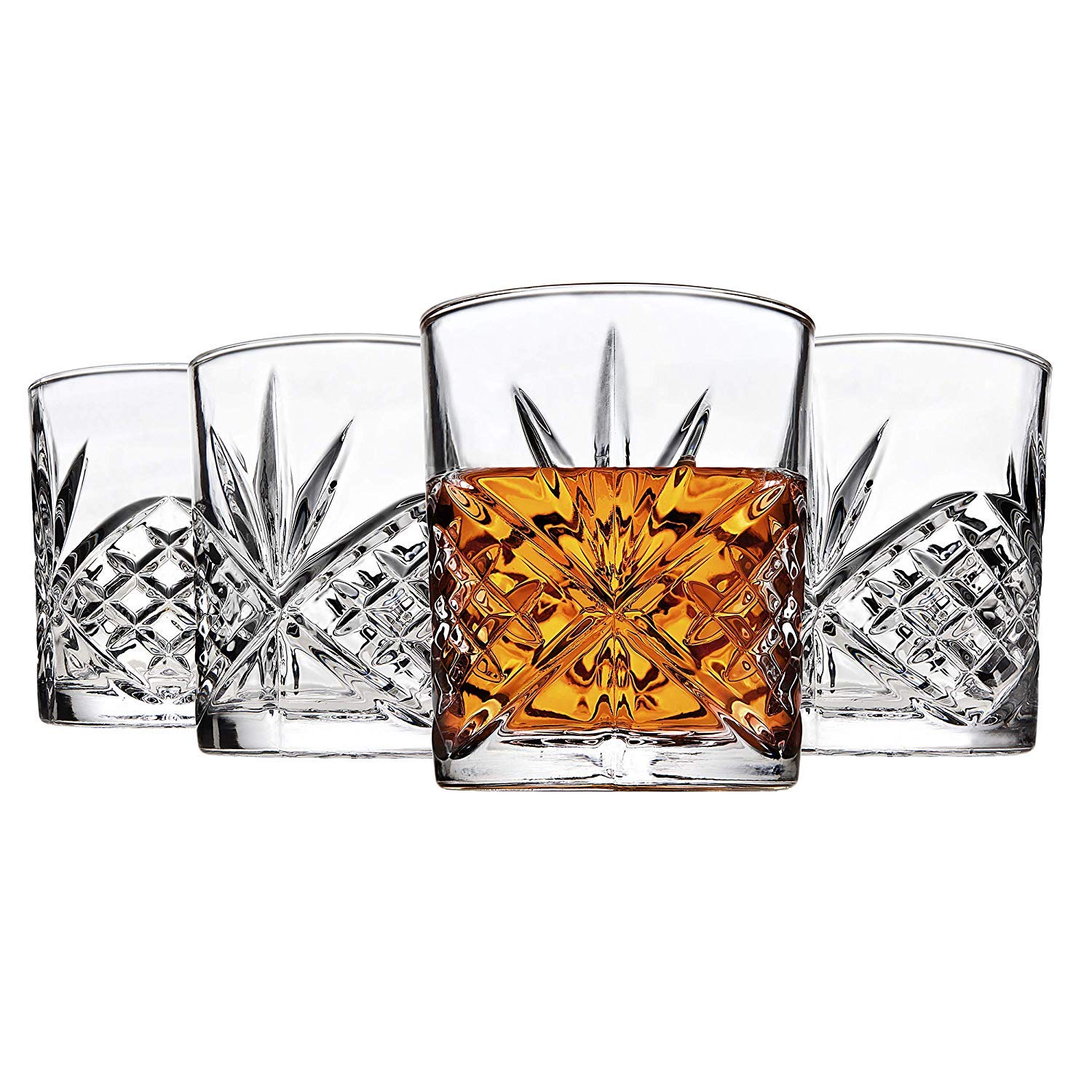 Godinger Bar Set - Cocktail Shaker, Stainless Ice Bucket, 4 Old Fashioned Glasses, Tongs and Tray - Dublin Collection