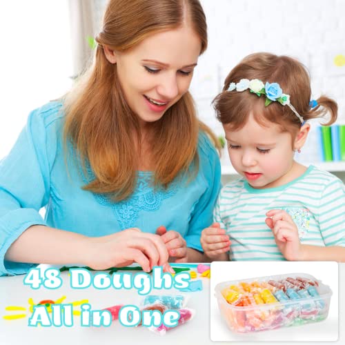 PHILODOGS Play-Masa Playdough 48 Pack of Non-Toxic Modeling Compound, 0.6 Ounce Each, Play Dough Bulk Sets for Kids Ages 3+