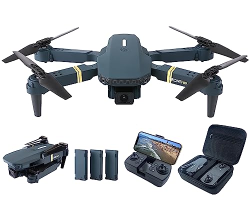 Super Endurance Foldable Drone with Camera for Beginners– Long Flight Time, WiFi FPV Quadcopter with 120°Wide-Angle HD Camera, Optical Flow Positioning, Follow Me, Dual Cameras(3 Batteries) V4
