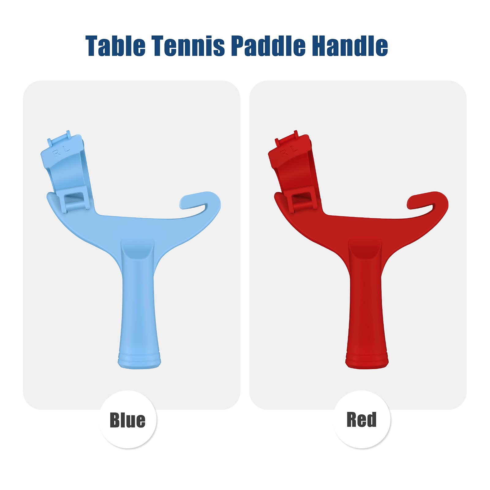 Eyglo Table Tennis Paddle Rackets Grip Handle for Oculus Quest 2 Touch Controllers, Playing Eleven Table Tennis VR Game Quest 2 Accessories Ping Pang Paddles (Blue and Red)
