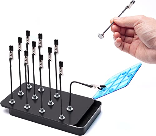 Model Painting Stand Base Holder and 12PCS Magnetic Bendable Alligator Clip Sticks Set Modeling Tools for Airbrush Hobby Model Parts