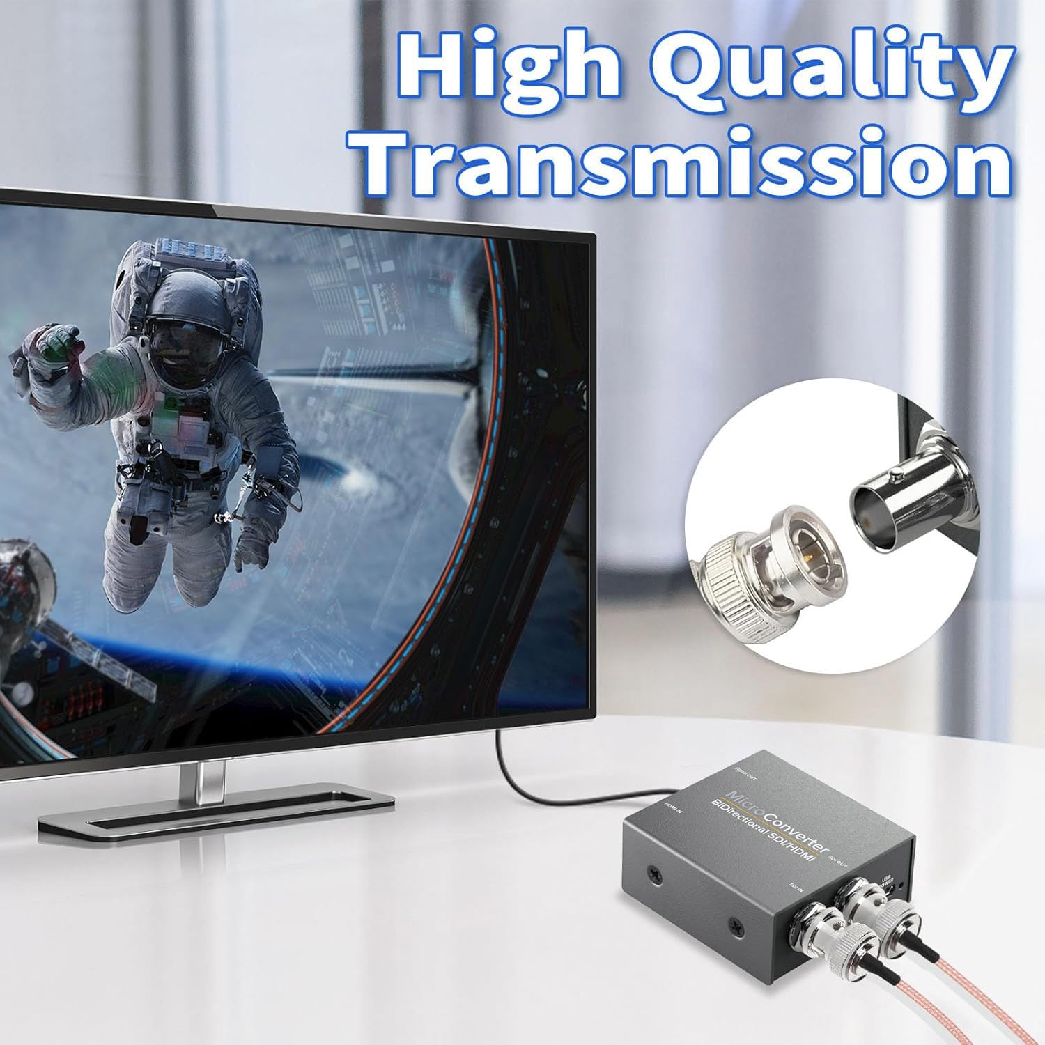 Superbat 3G/HD SDI Cable BNC Cable(10ft 75ohm) for Cameras and Converter Video Equipment,Supports HD-SDI/3G-SDI/4K/8K,SDI Video Cable (Straight,1Pcs)
