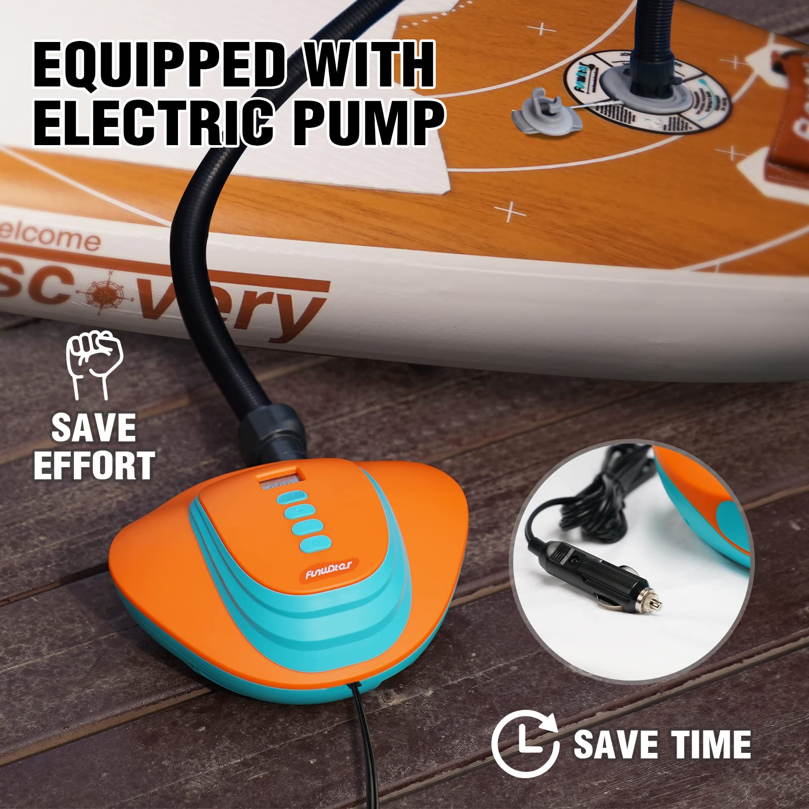 FunWater Inflatable 11'×33"×6" Ultra-Light SUP for All Skill Levels Everything Included with Stand Up Paddle Board, Adj Floating Paddles, Pump, ISUP Travel Backpack, Leash,Waterproof Bag