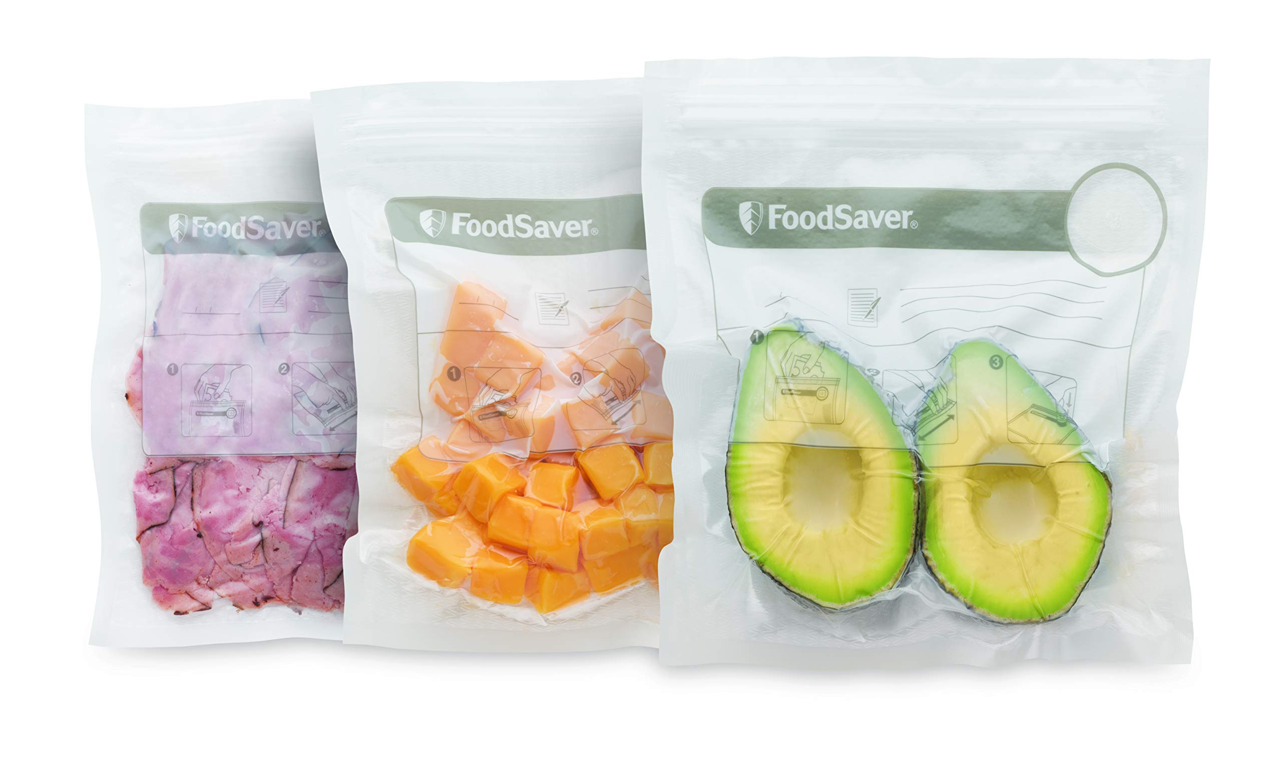 FoodSaver Reusable Quart Vacuum Zipper Bags (10 Count) and FoodSaver 1-Quart Vacuum Zipper Bags (18 Count)