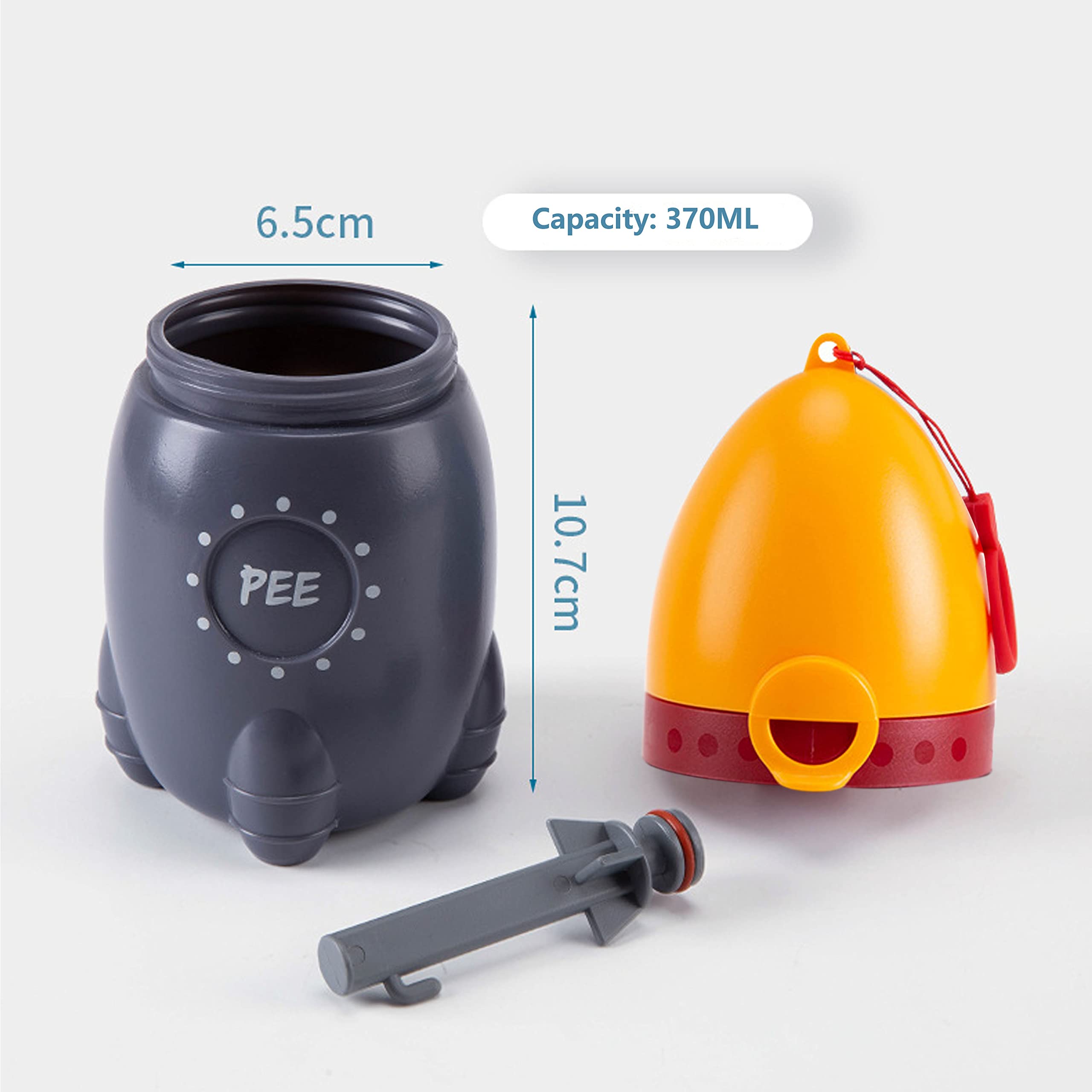 JAMBOS Portable Kids Urinal Emergency Toilet Travel Potty Pee Training Rocket Design Orange