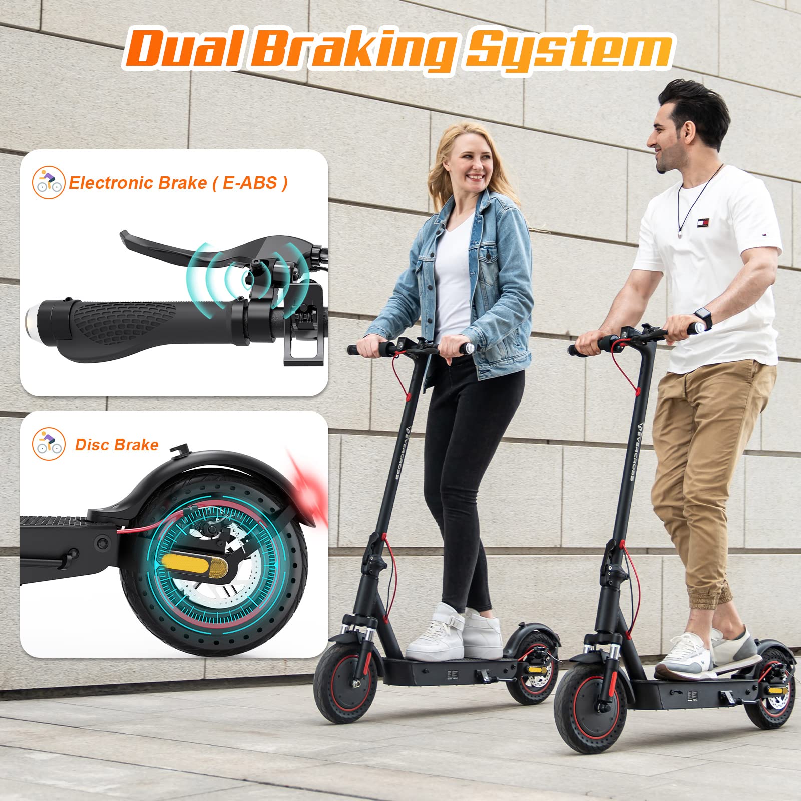 EVERCROSS EV10K PRO App-Enabled Electric Scooter, Scooter Adults with 500W Motor, Up to 19 MPH & 22 Miles E-Scooter, Lightweight Folding for 10'' Honeycomb Tires