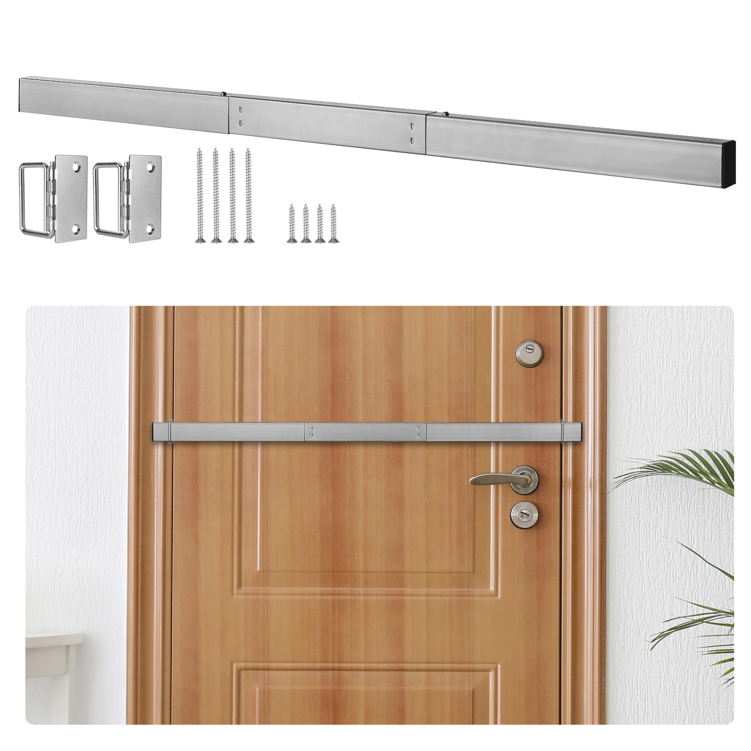 Door Security Bar Barricade Brackets Kit Set Door Stopper Home Defense Security Devices for Front Door