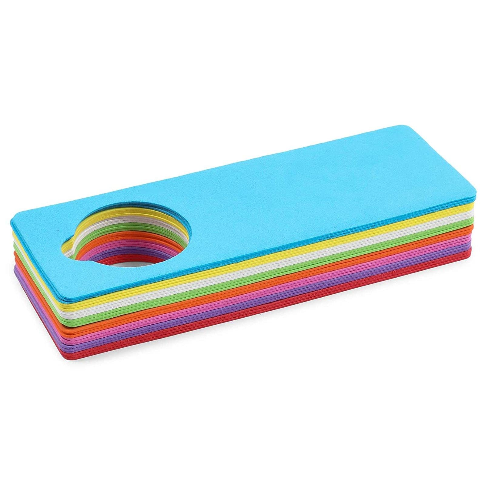 EVA Foam Door Hangers for DIY Crafts, 8 Colors (3.25 x 9.5 Inches, 24 Pack)
