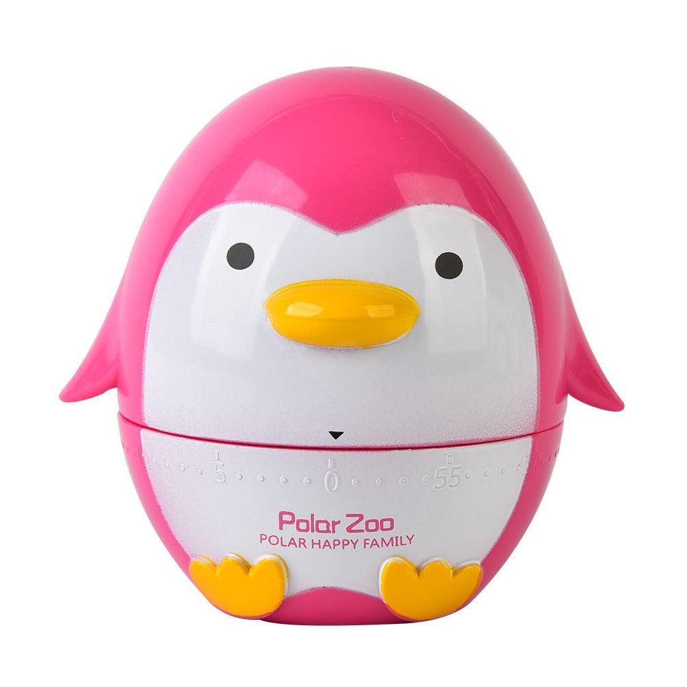 Golandstar Cute Cartoon Penguin Timers 60 Minutes Mechanical Kitchen Cooking Timer Clock Loud Alarm Counters Mini Size Manual Timer (Black)