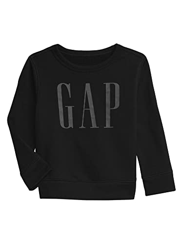 GAP baby boys Logo Crewneck Sweatshirt, Black, 12-18 Months US