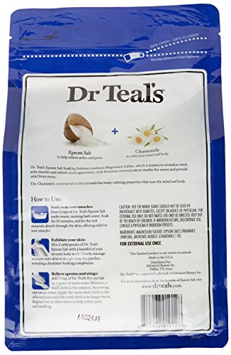 Dr Teal's Epsom Salt Soaking Solution, Chamomile, 48 Ounce(Packaging May Vary)