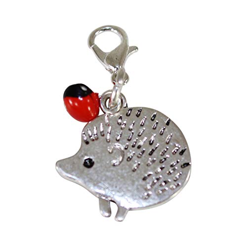 Evelyn Brooks Designs Peruvian Souvenir Porcupine Fierless Silver Pendant Charm(1” x 0.4”)- Symbol Prosperity, Love & Good Luck