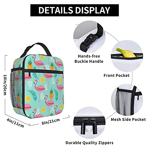 Insulated Lunch Box for Men and Women, Portable and Reusable Lunch Bag for Office Work and Picnic, Flamingo