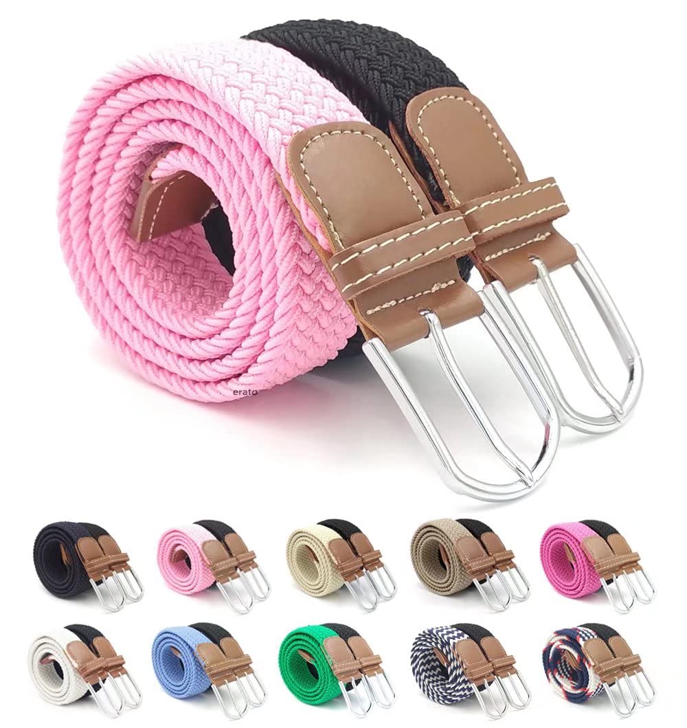 Erato 2 Pack Fashion Casual Canvas Belts for Women Men Junior - Multi Color Style