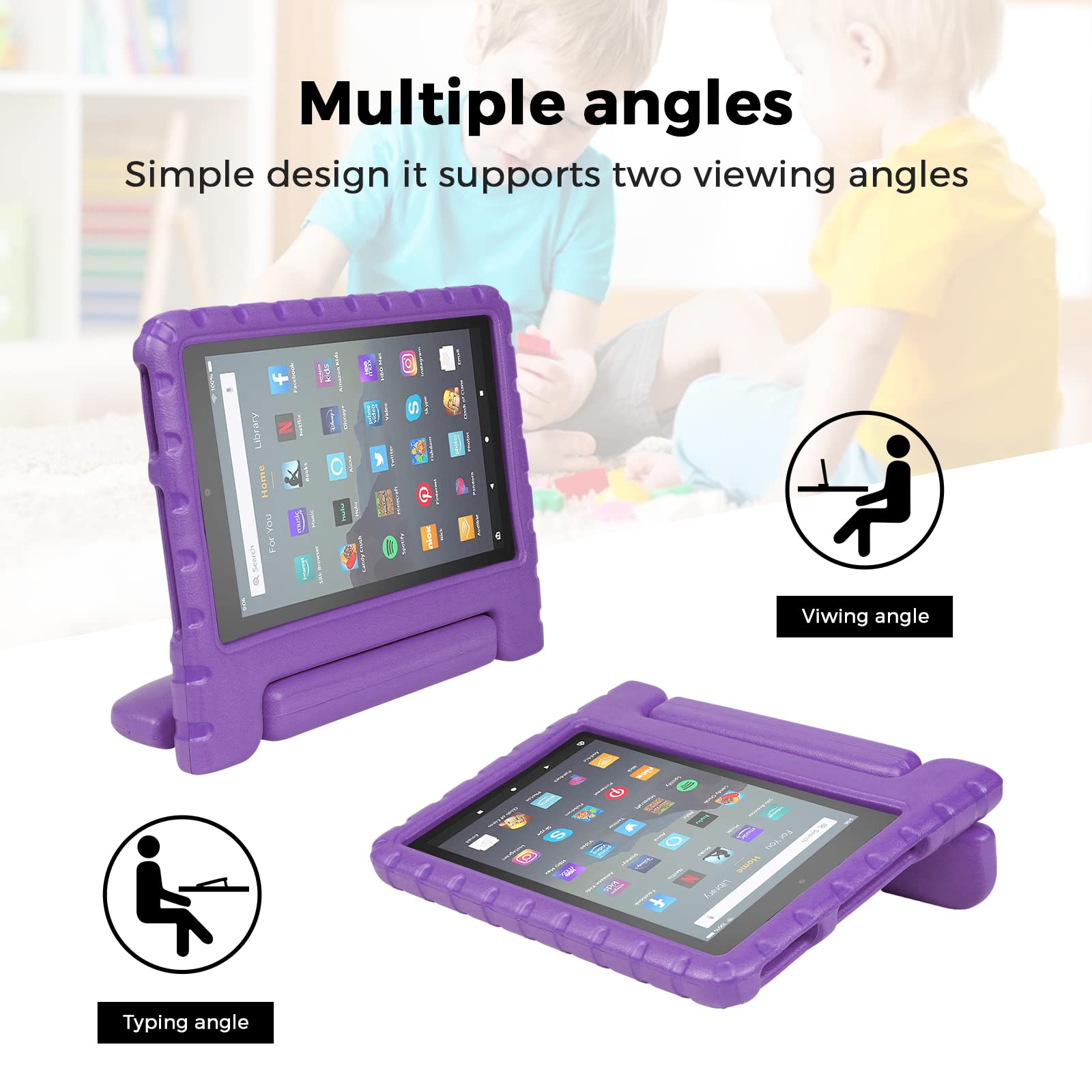 Kids Case for Fire 7 Tablet 9th 7th 5th Generations 2019/2017/2015 Release Kid-Proof & Shockproof Sturdy Foam Case Cover Lightweight Easy Carry