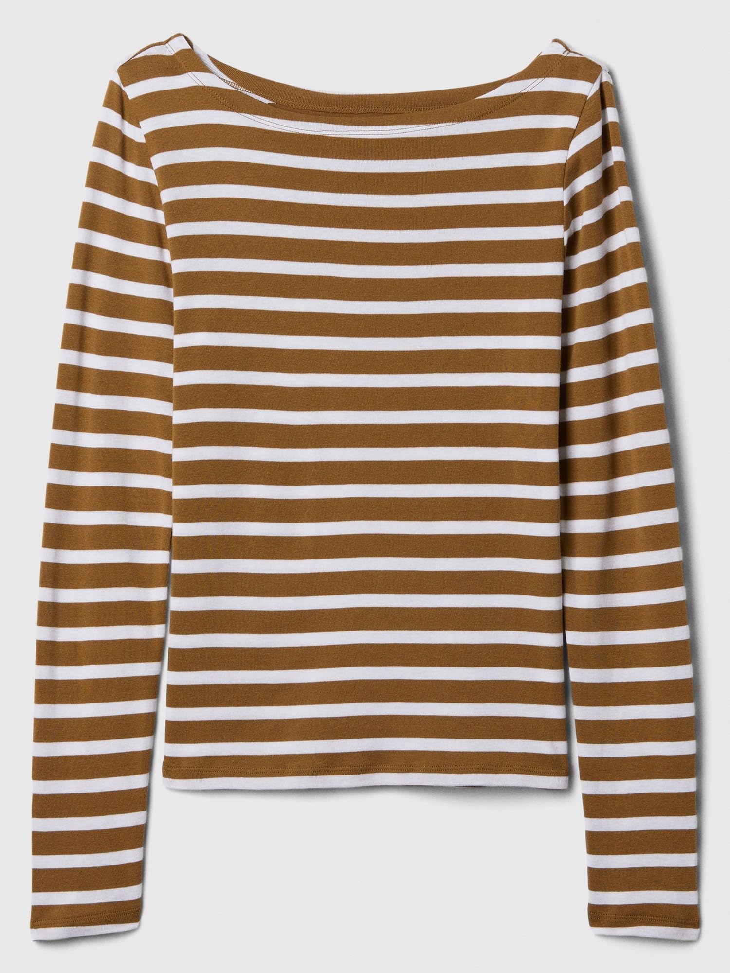 GAP Womens Long Sleeve Favorite Boatneck Light Heather Grey