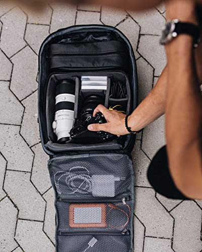 Db Journey CIA Camera Insert - DSLR Camera Bag with Detachable Straps, Laptop Compartment & Customizable Dividers for Camera & up to 8 Lenses, Certified B Corp - Black Out