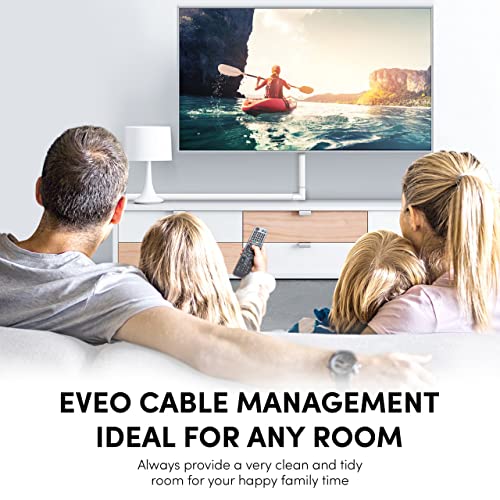 EVEO Cord Hider - 306β Cord Cover Wall Cable Hider, Cable Concealer, Wire Hiders for TV on Wall. Cable Management, Cord Hider Wall Cable Raceway Wire Covers for Cords -18X (L17 W0.95 H0.5) - White