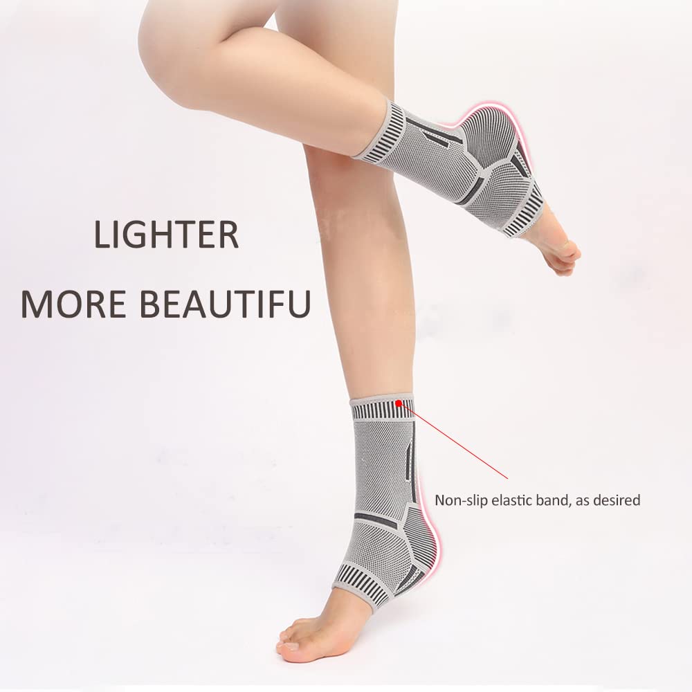 ERfairdeal 2 Pack Ankle Support, Woven Ankle Support Compression Sleeve, Prevents Ankle Injuries, Relieves Sprains, Swelling, Inflammation and More. Unisex Ankle Compression Sleeve (XL)