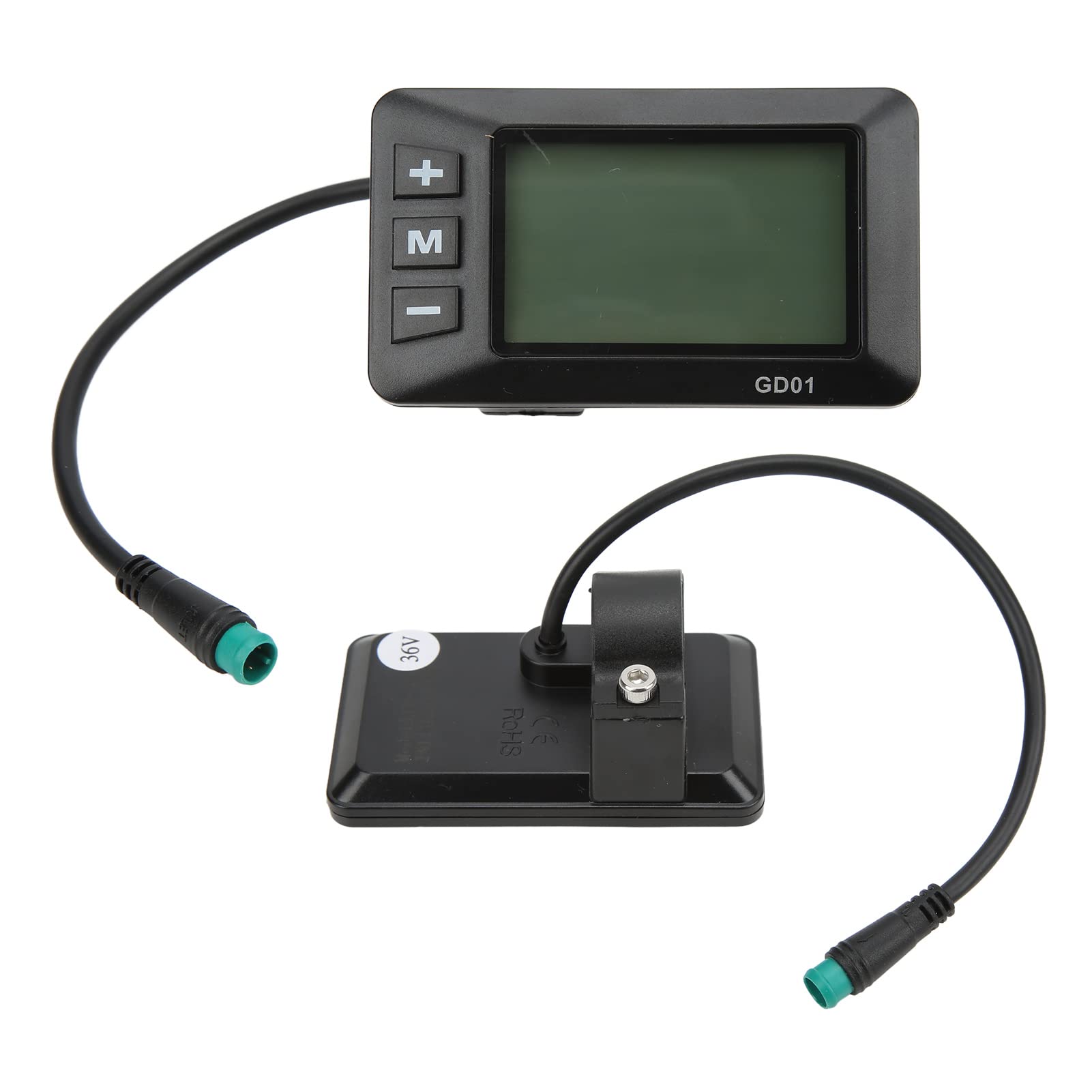 Focket Electric Bike Motor Controller, 36V 48V 5 Pin LCD GD01 Display Waterproof Interface Electric Accessories, 0.9in Diameter Handlebar, for JN Controller Electric Bike Motor