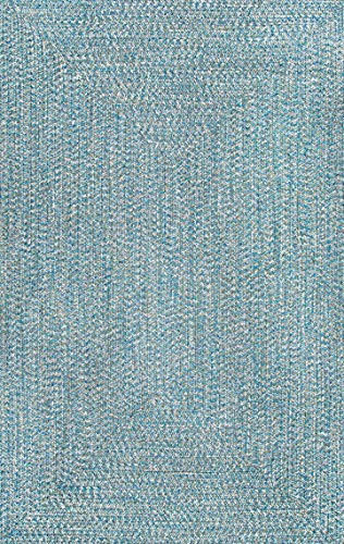 nuLOOM Wynn Braided Indoor/Outdoor Accent Rug, 3x5, Aqua