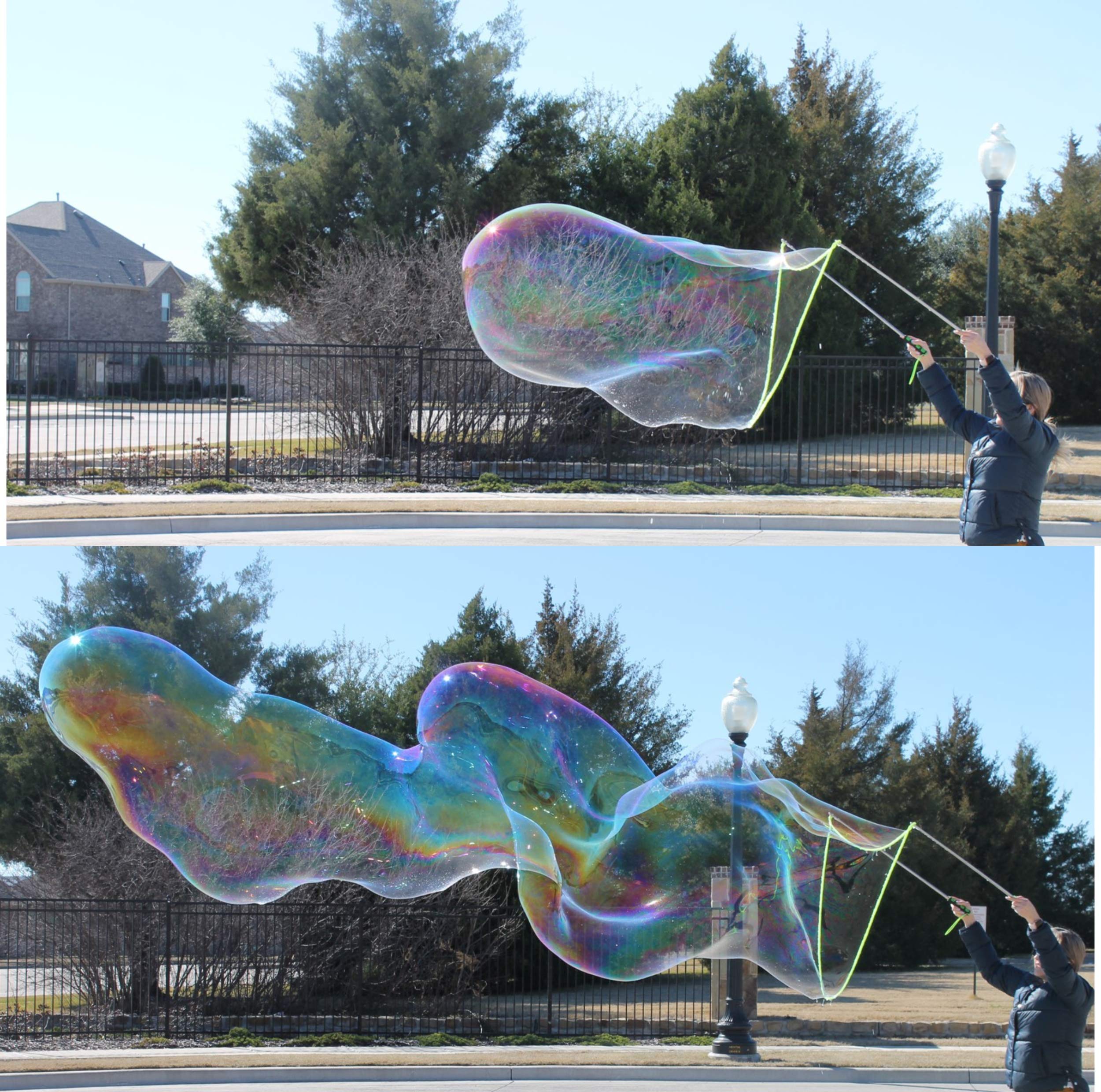 E-KNOW Bubble Wand,Stainless Steel Giant Bubble Wand Outdoor Toy for Kids Telescopic Design, Bubble Toys for Party, Works Best Bubbleventi Bubble Mix