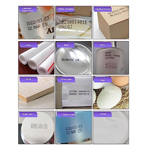 Fafeicy Small Portable Handheld Inkjet Printer, 3.5 Inch HD Color Touch Screen, Multi Language, Diverse Font Editing, for Label Production Date Barcode