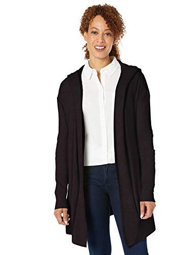 Daily Ritual Women's Supersoft Terry Hooded Open Oversized Sweatshirt, White/Black, Stripe, Large