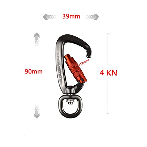 DGRENA Carabiner, Keychain, Spring Buckle,Made of high Hardness Aluminum which is Suitable for hammocks, Home Tools, Camping, Hiking, utilities, and etc. (Gray)