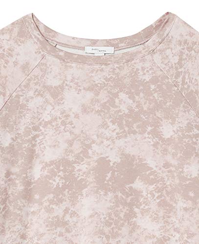 Daily Ritual Women's Tie Dye High-Low Sweatshirt, Pink Watercolor Tie Dye, Large