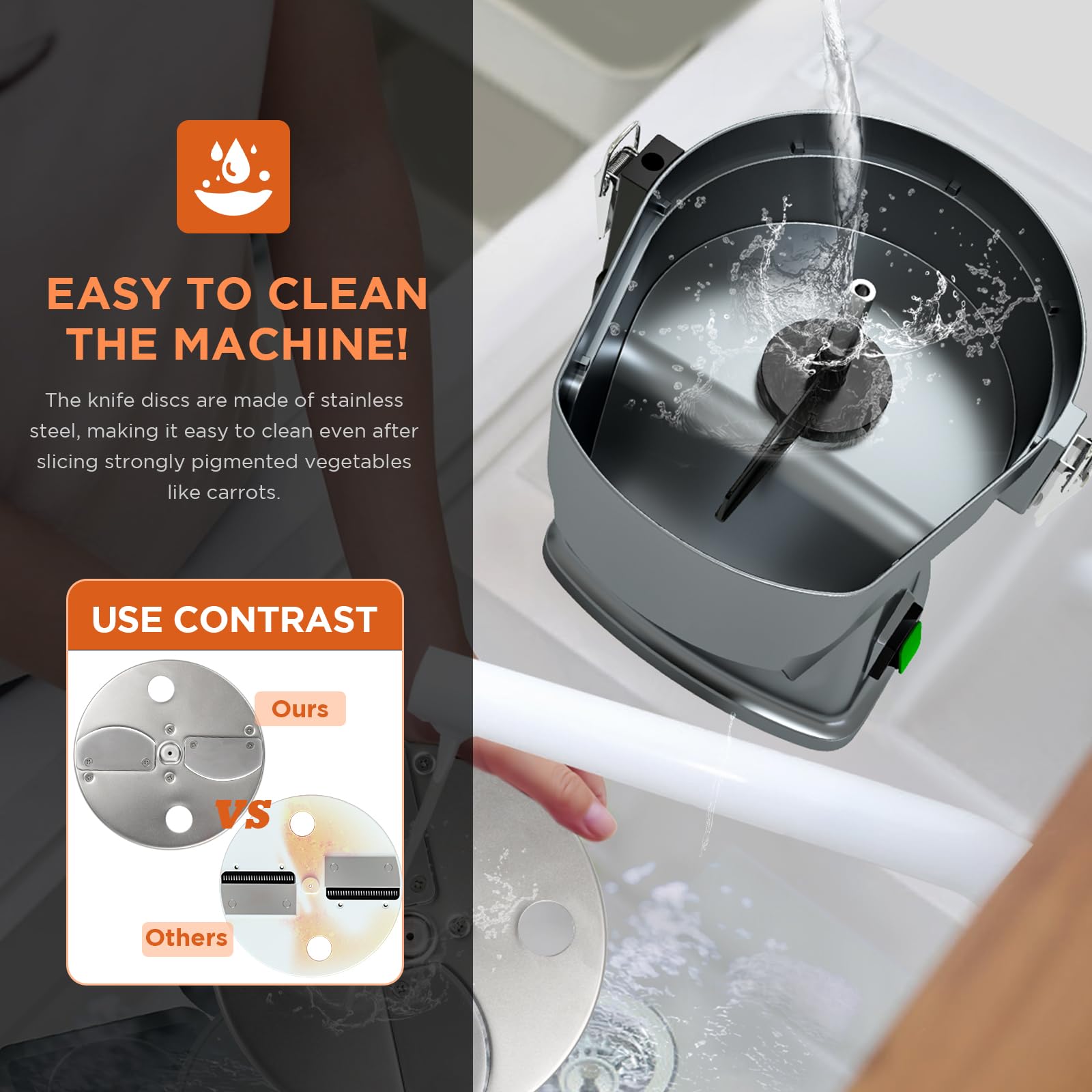 LIANQIAN 4 in 1 Electric Vegetable Chopper, Multifunctional Food Cutter&Slicer, Mandoline Slicer & Cheese Grater, 200W Multi Blade French Fry Cutter & Veggie Slicer&Dicer with Cut-Resistant Gloves