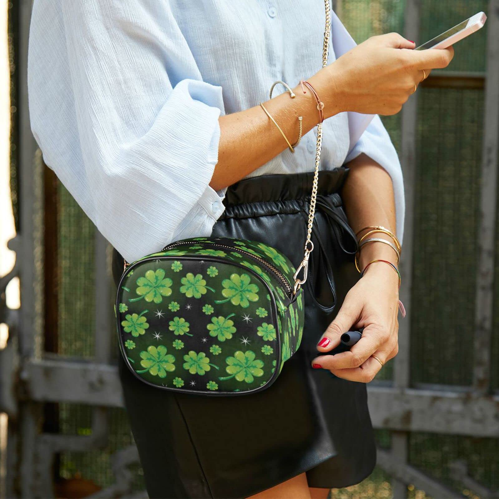 Fvbeaya Blooming Grass Green Women's Small Crossbody Shoulder Bag Soft Leather Tassel Key Ring With Multipurpose Pockets For Work Travel