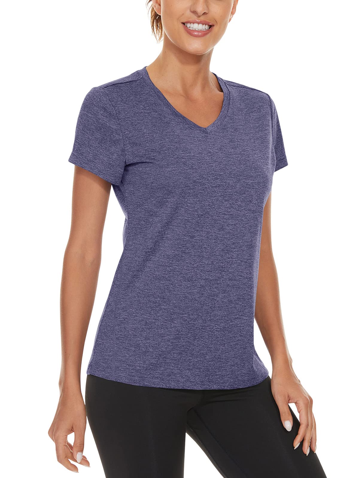 EKLENTSON Plus Size Tops for Women Activeweawr Sports Solid Loose Fit Sweatshirt Purple