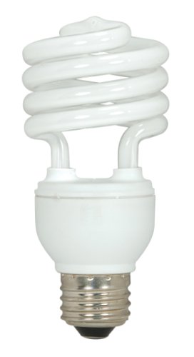 Satco S6271 18W T2 Ultra Mini Spiral Compact Fluorescent (CFL) Light Bulb, 18T2, White, 3 Count